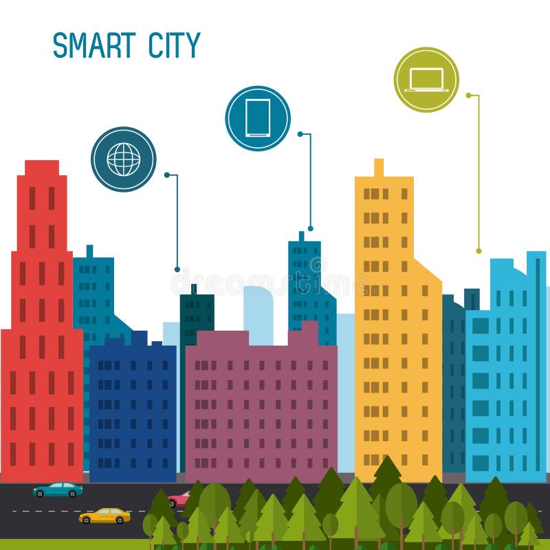 Smart city design stock illustration. Illustration of building - 67235412