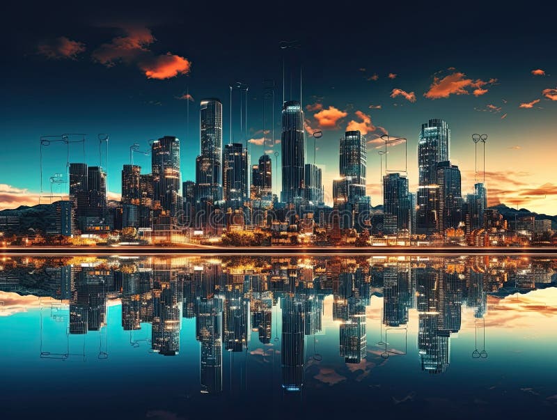 Smart City or Digital Cityscape it or Internet of Things Cloud ...