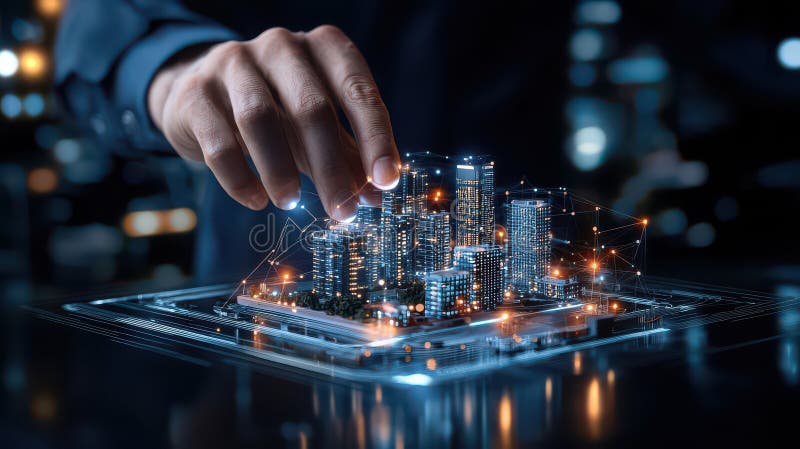 Smart City, Digital Transformation, Futuristic Urban Development Stock ...