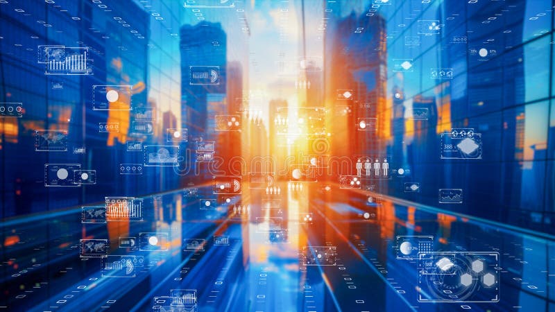 Smart City, Digital World, Global Communication Network Concept. 6G ...