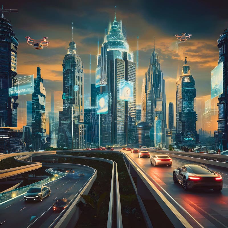 Smart City Digital World Metaverse, 3D City Interface, 3D AI Artificial ...
