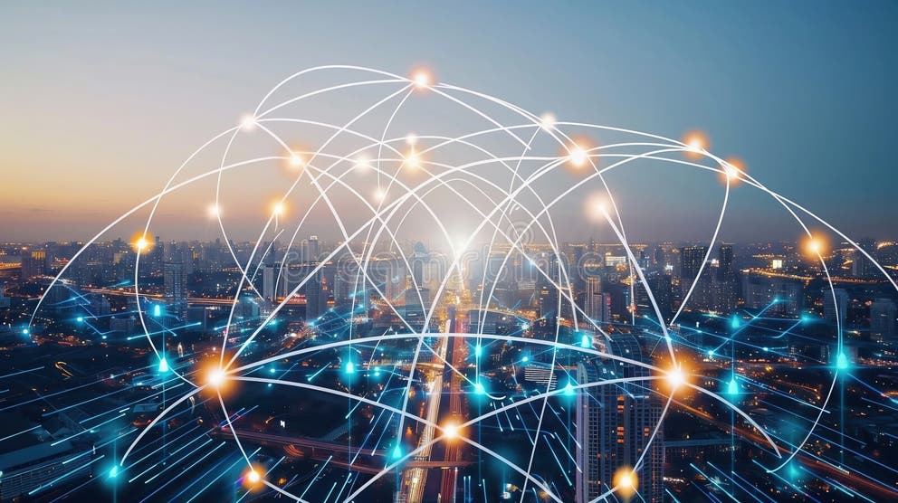 City and Dot Point Connect Modern Telecom System, Boundless Connection ...