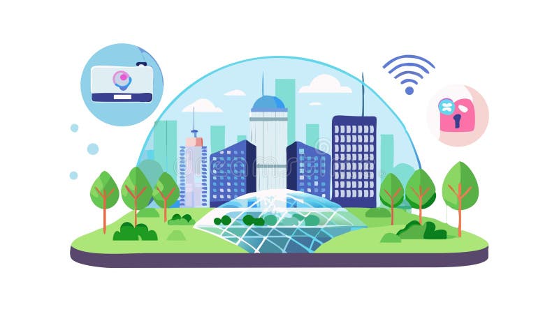 Smart City Ecosystem. Urban Internet of Things and Future Technology. Vector Design Generative ...