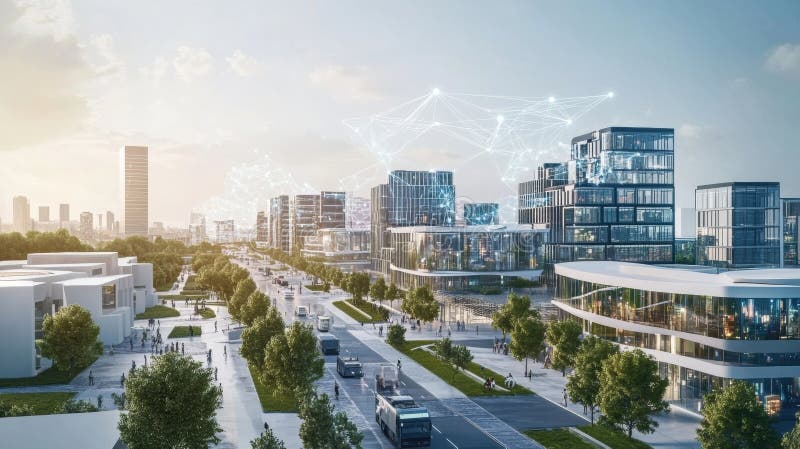 This Smart City Features Modern Buildings Linked by an AI Network ...