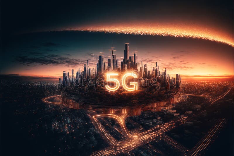 Smart City with 5g Connection. Generative Ai Stock Illustration ...
