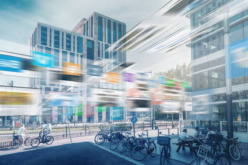 Smart City. 5G, IOT, Communication Network Concept. City, Artificial ...