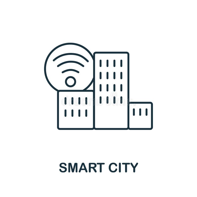 Smart City Icon from Iot Collection. Simple Line Smart City Icon for ...