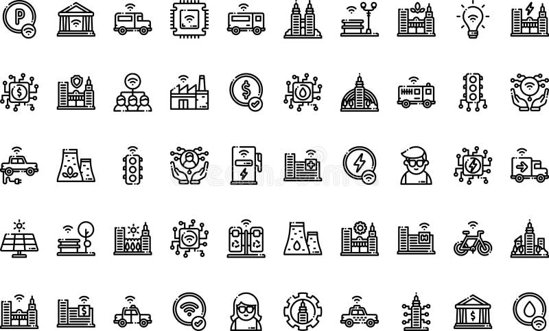 Smart City Icons High-Quality Vector Icons Collection with Editable ...