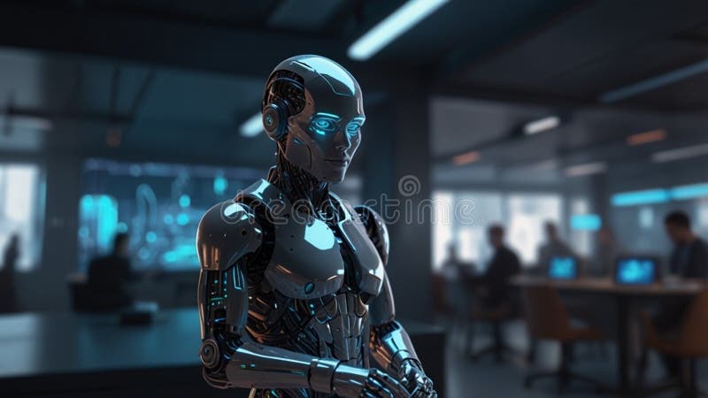 A Sci-fi AI-powered Cyber Sphere with Advanced Technology and Glowing ...