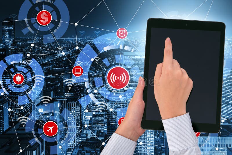 The Smart City in Innovation Concept Stock Photo - Image of grid ...