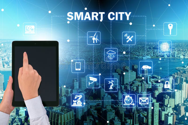 The Smart City in Innovation Concept Stock Image - Image of smart, data ...