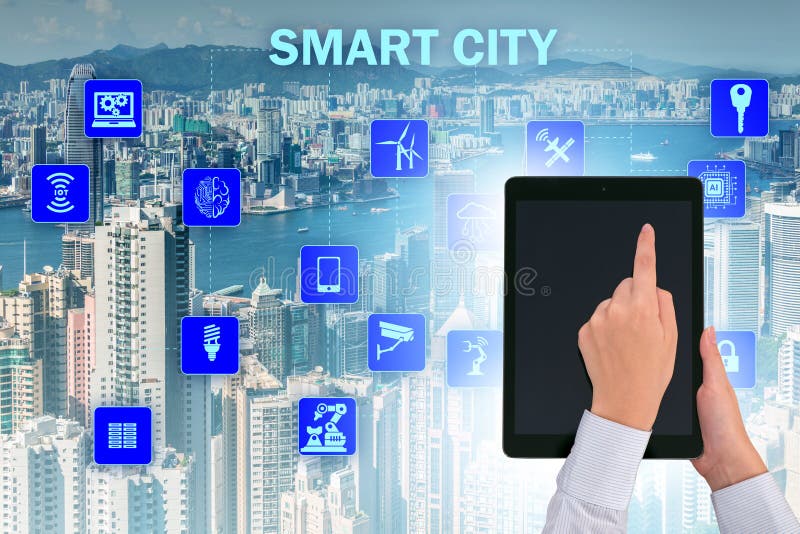 The Smart City in Innovation Concept Stock Photo - Image of automation ...