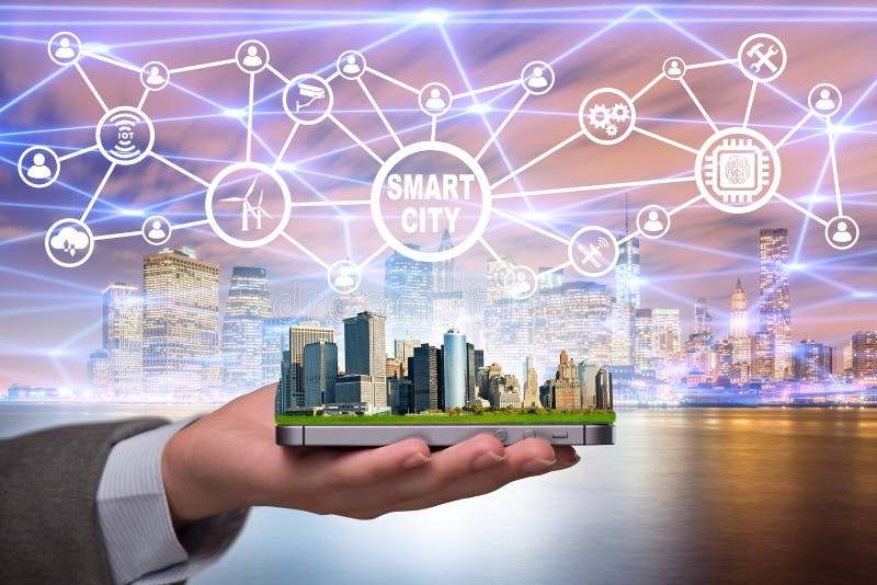 The Smart City in Innovation Concept Stock Image - Image of skyscraper ...