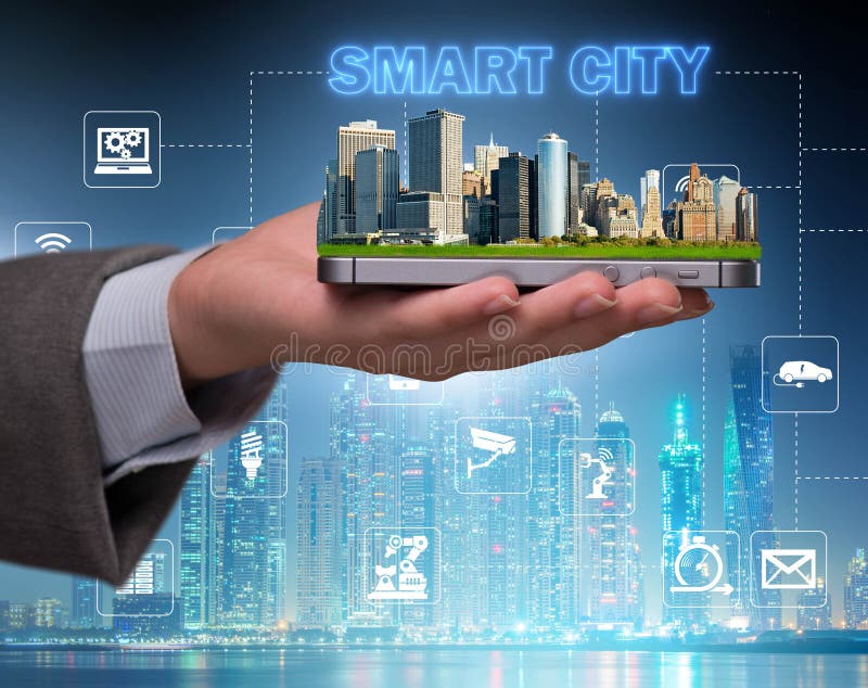 Smart City in Innovation Concept Stock Image - Image of skyscraper ...