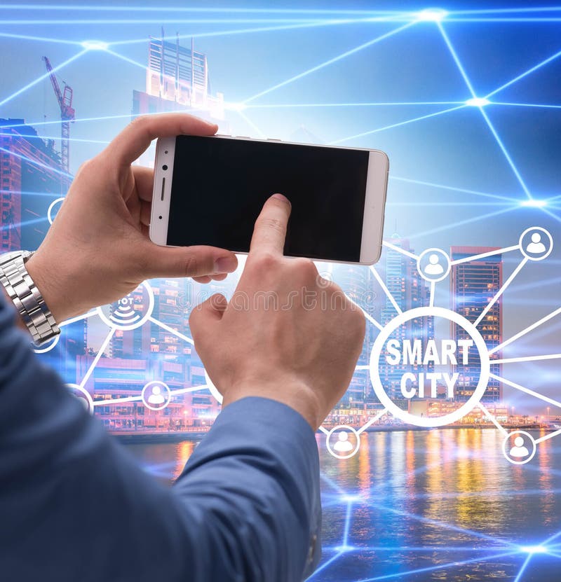 Smart City in Innovation Concept Stock Photo - Image of future, mesh ...