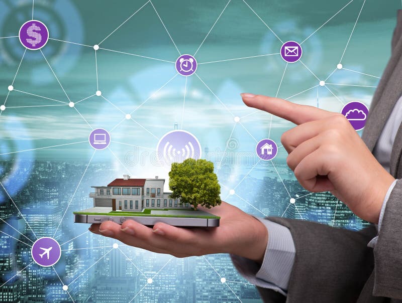 Smart City in Innovation Concept Stock Image - Image of button, modern ...