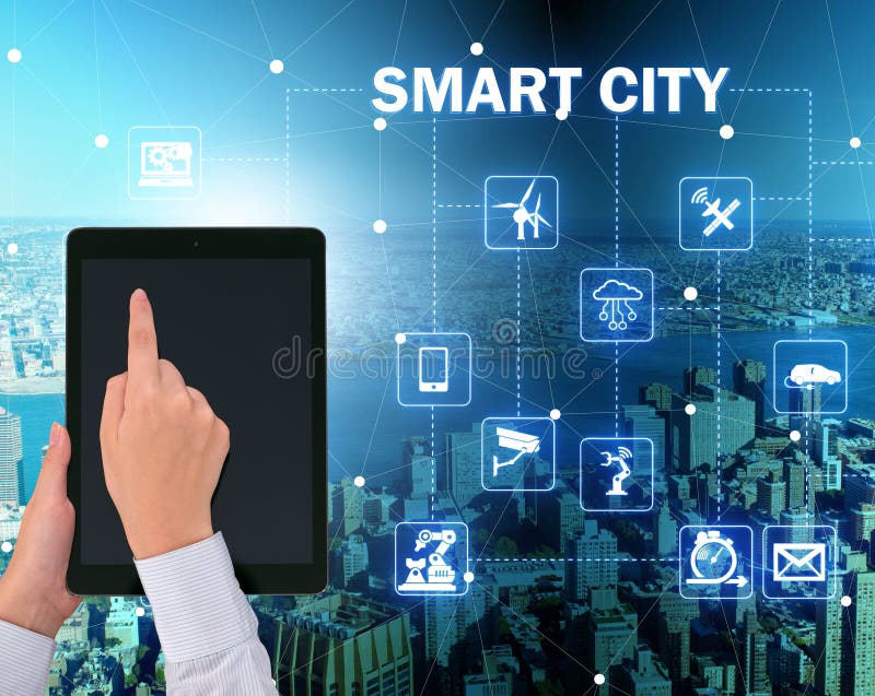 Smart City in Innovation Concept Stock Image - Image of digital, grid ...