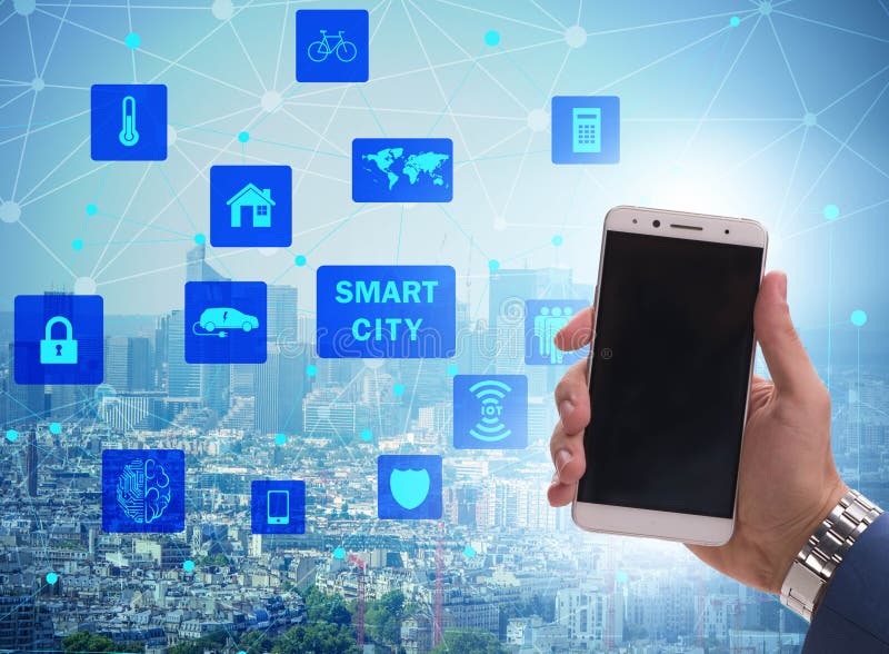 Smart City in Innovation Concept Stock Photo - Image of connection ...