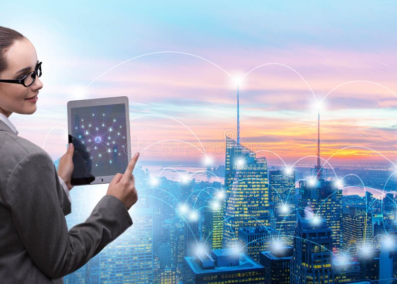 Smart City in Innovation Concept Stock Image - Image of future ...