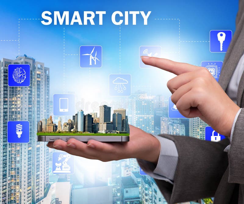 Smart City in Innovation Concept Stock Image - Image of smart, house ...
