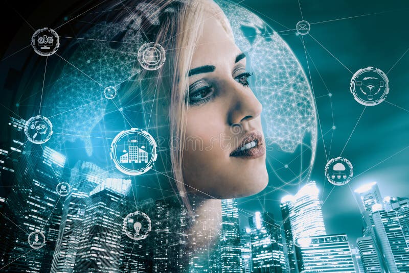 Smart City and Internet Technology Concept. Uds Stock Image - Image of ...