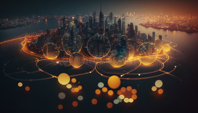 Smart City and Internet of Things Concept. Generative AI Stock ...