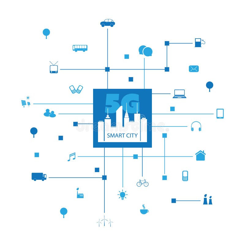 Smart City Icons and Symbols Stock Vector - Illustration of grey ...