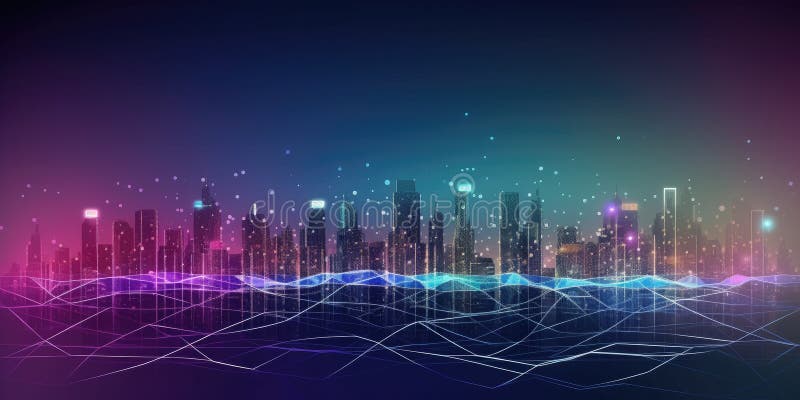 Smart City Modern Digital Technology. Generative Ai Stock Photo - Image ...