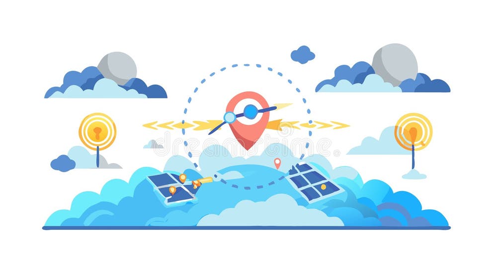 Smart City Navigation and Cloud Computing Vector, Vector Design Generative AI Stock Vector ...