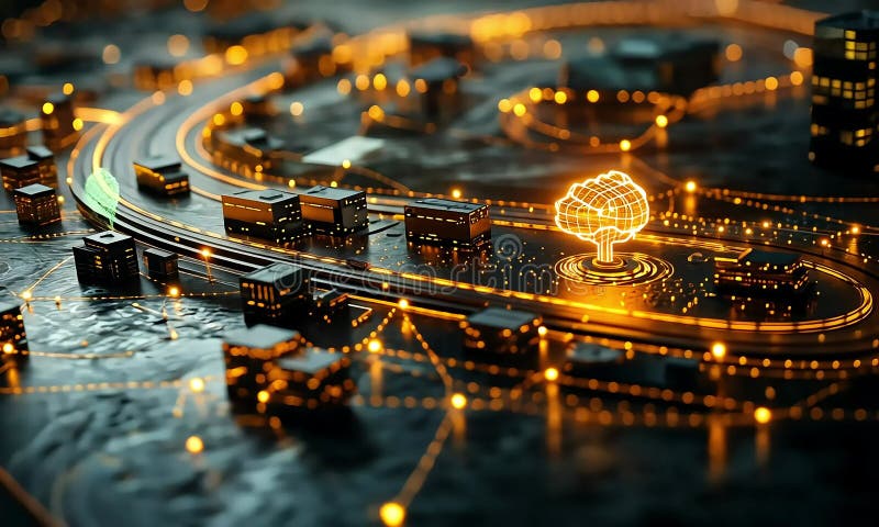 Smart City Network, Connected Infrastructure Stock Footage - Video of ...