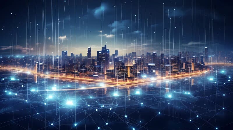 Smart City and Network Connection Concept 3d Rendering Toned Image ...