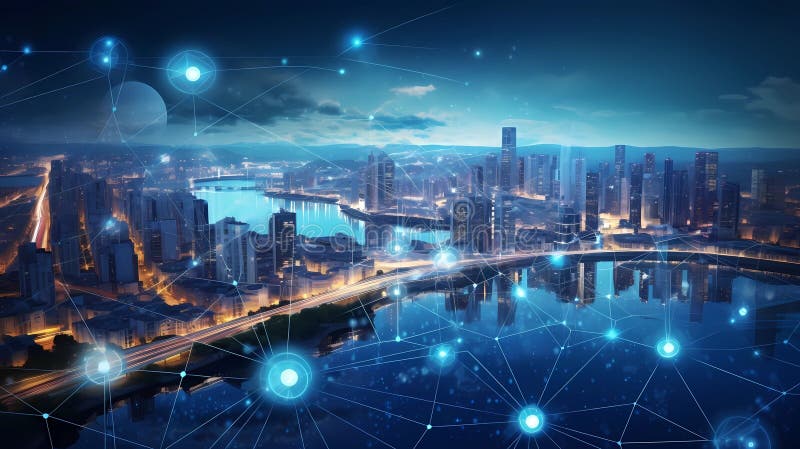 Smart City and Network Connection Concept, Internet of Things Concept ...