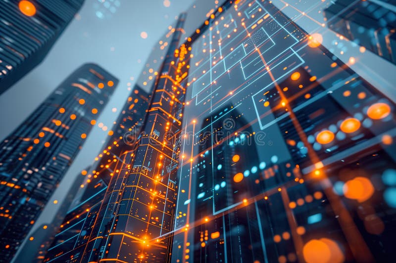 A Smart City Network, Showcasing Interconnected Data Points and Digital ...