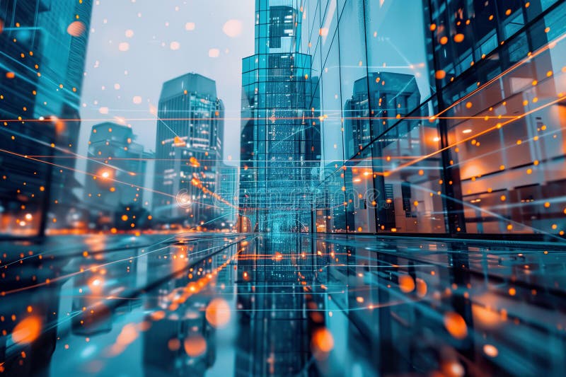 A Smart City Network, Showcasing Interconnected Data Points and Digital ...