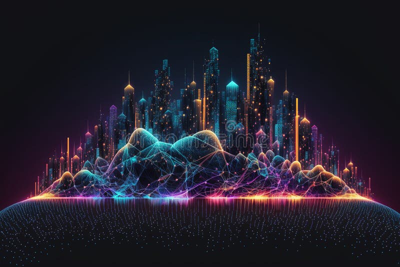 Smart City and, Polygon Pattern Connection with Speed Line Light ...