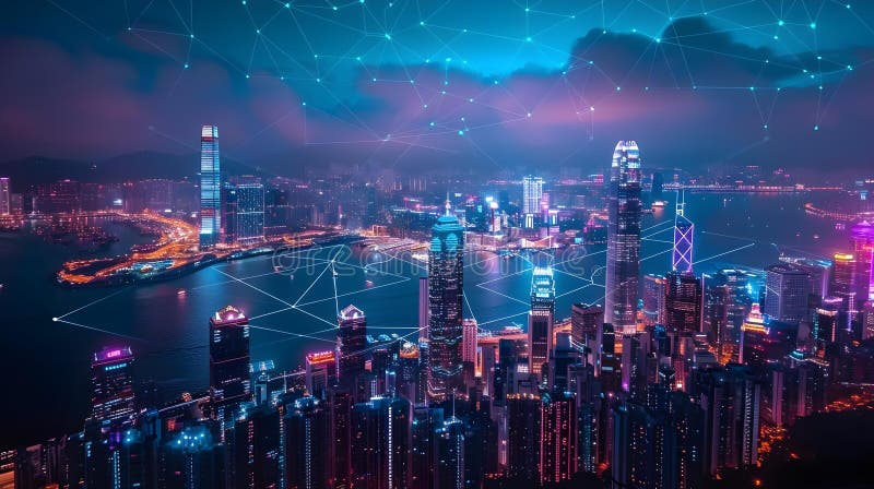 Smart City Pulse: Urban Network Harmony. Concept City Infrastructure ...