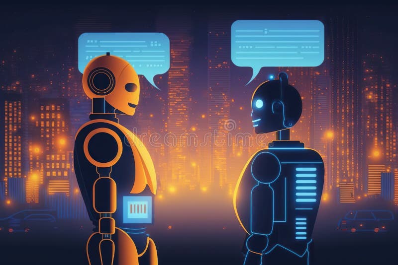 Smart City with Robot System Artificial Intelligence, Created with ...