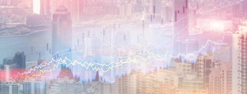 Smart City and Stats Concept with Growing Digital Graphs and Diagram on ...