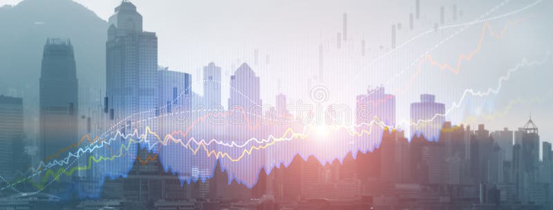 Smart City and Stats Concept with Growing Digital Graphs and Diagram on ...