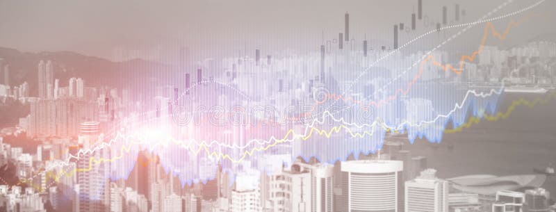 Smart City and Stats Concept with Growing Digital Graphs and Diagram on ...