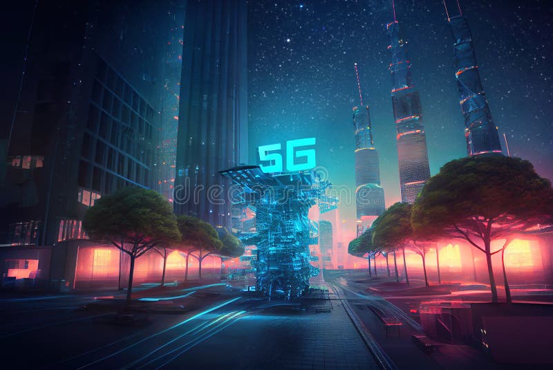 Smart City and Fasted 5G Communication Network Representation Concept ...