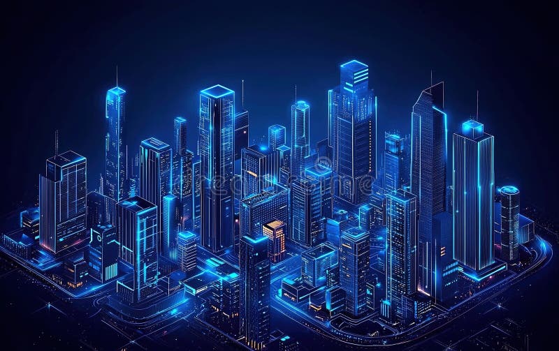 Smart City. Technologically Advanced Modern Concept of Future Buildings ...