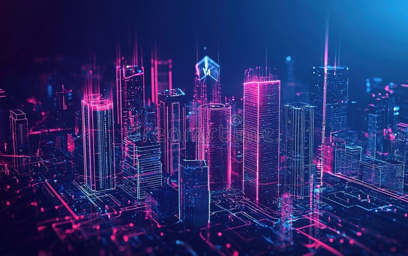 Smart City. Technologically Advanced Modern Concept of Future Buildings ...