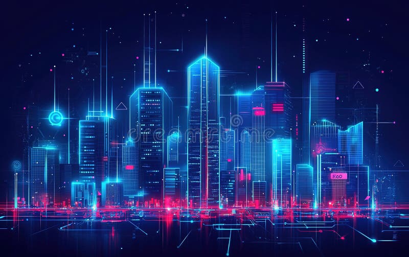 Smart City. Technologically Advanced Modern Concept of Future Buildings ...