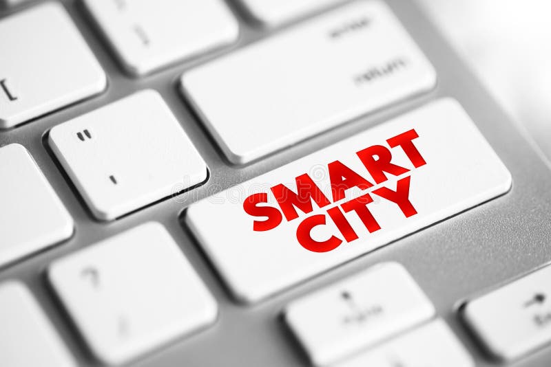 Smart City Text Button on Keyboard, Concept Background Stock Image ...