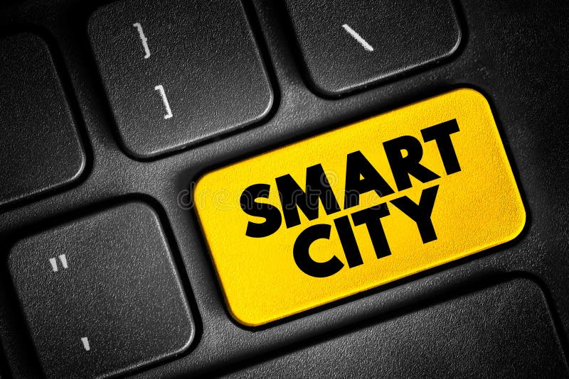 Smart City Text Button on Keyboard, Concept Background Stock Photo ...