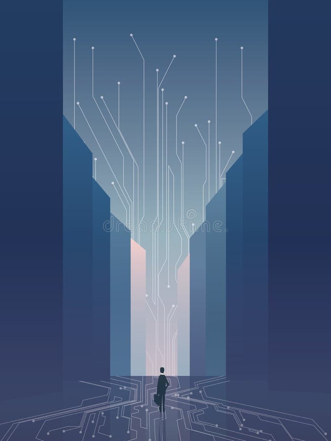 Smart City Vector Concept Background with it Specialist, Developer ...