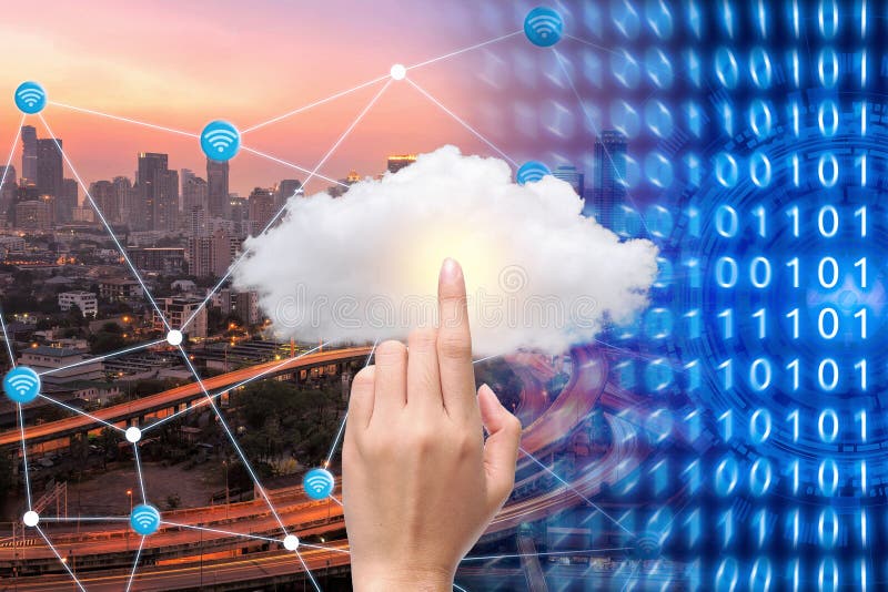 Smart City with Wifi Connection and Cloud Computing Technology Stock ...
