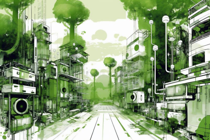 Smart City Wifi and City Scape, Network Connection Concept, Modern City ...