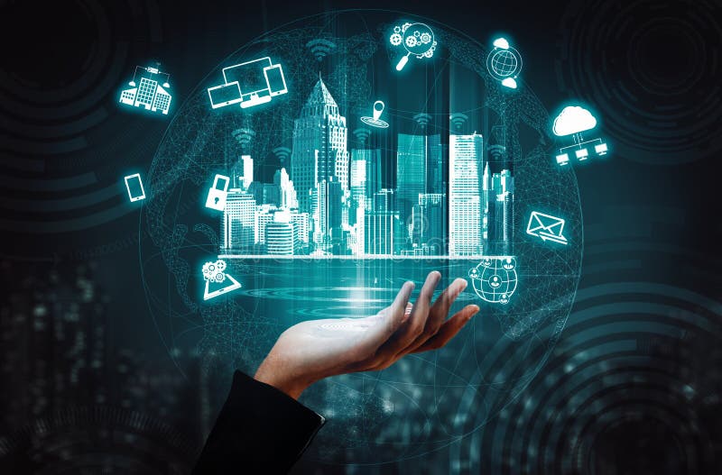 Smart City and Internet Technology Concept. Uds Stock Illustration ...